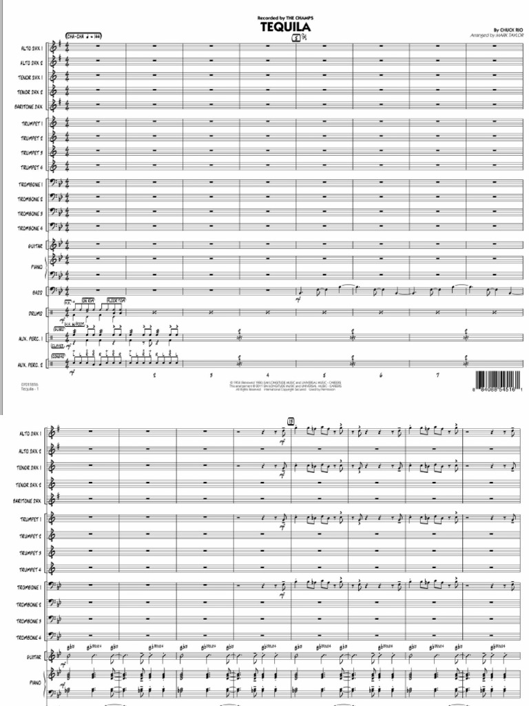 Tequila (Arr. Mark Taylor) SCORE | PDF