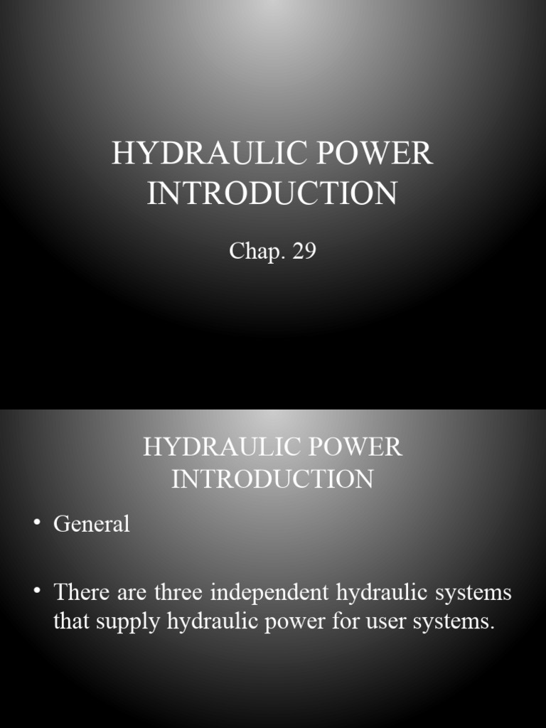 8 Chap 29 HYDRAULIC POWER | PDF
