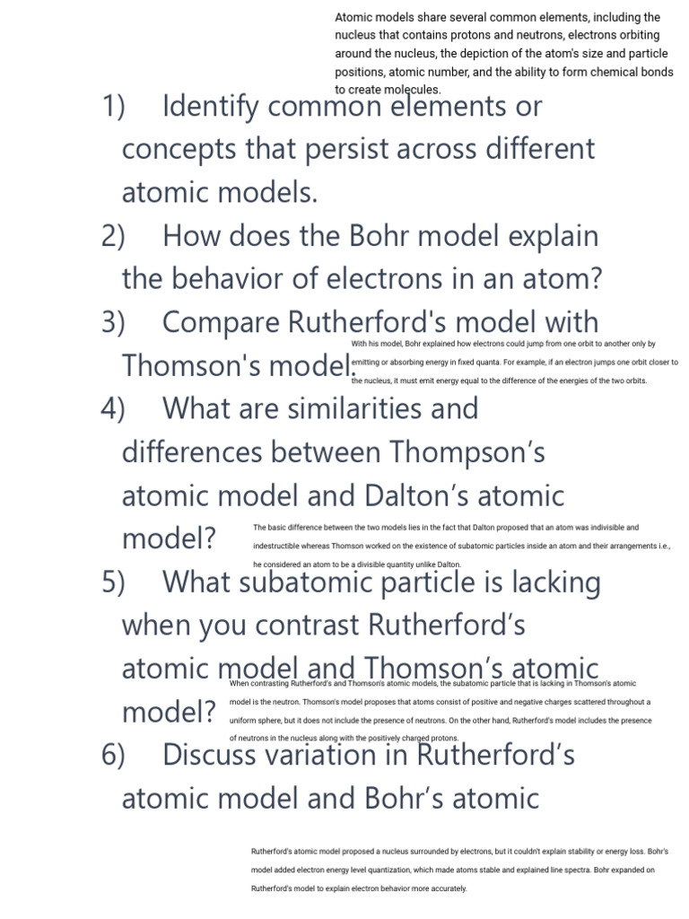 Kami Export - Atomic Model Quiz | PDF | Science & Mathematics ...