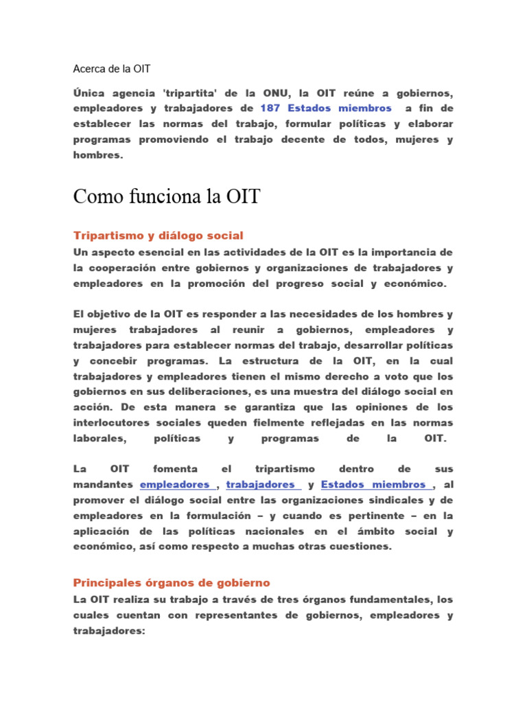 Acerca de La OIT | PDF