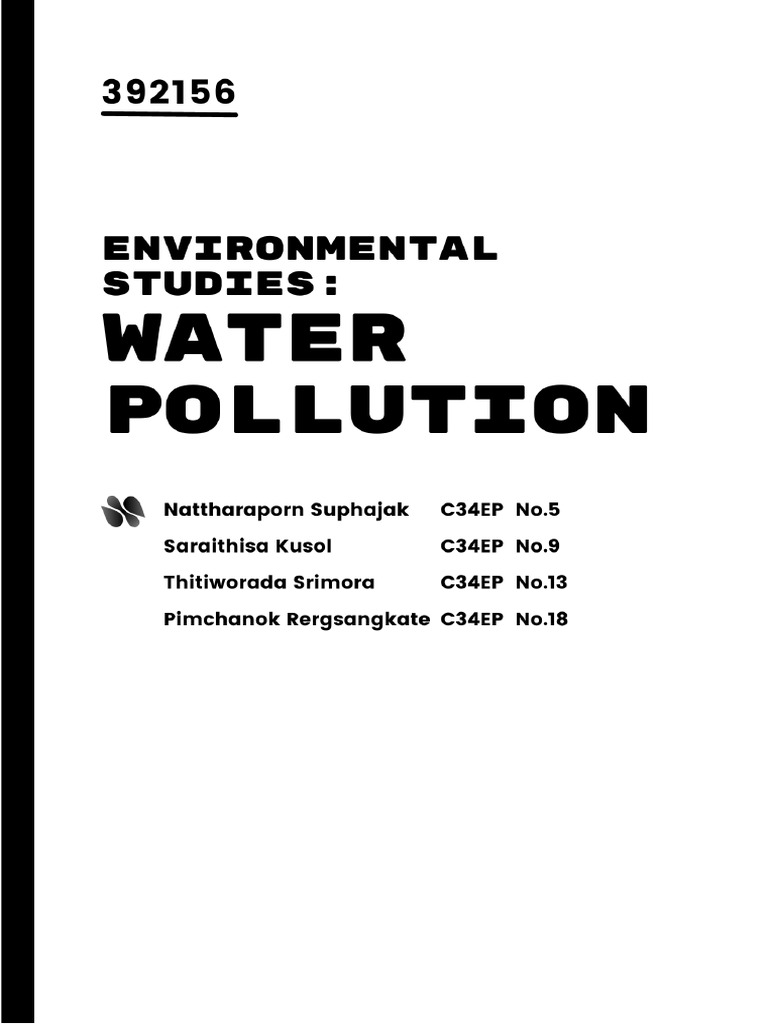 Chemistry Environmental Study Water Pollution | PDF | Water Pollution ...