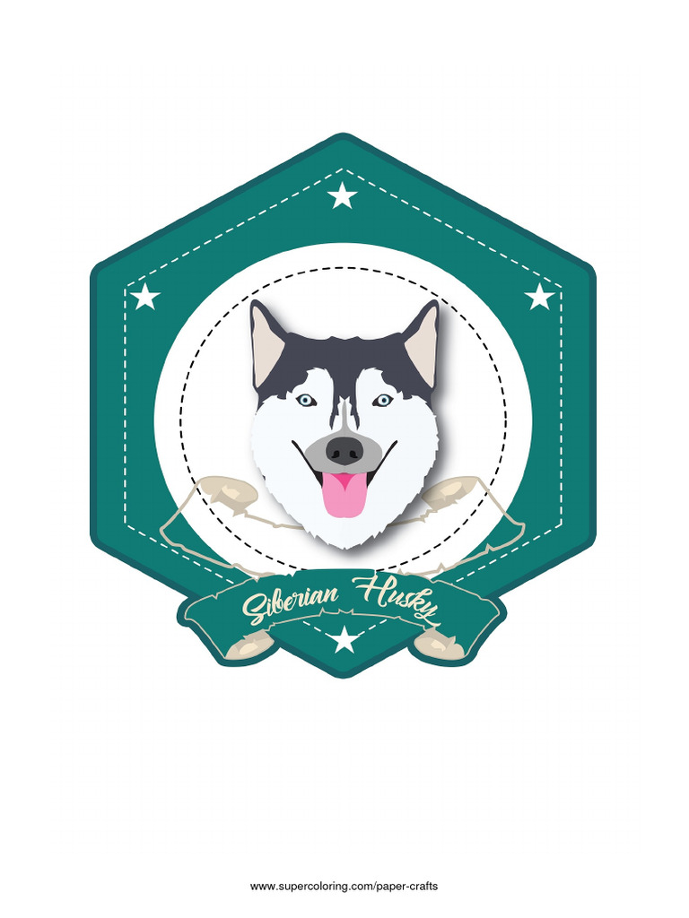 Dog Badge Printable Sticker Paper Craft | PDF