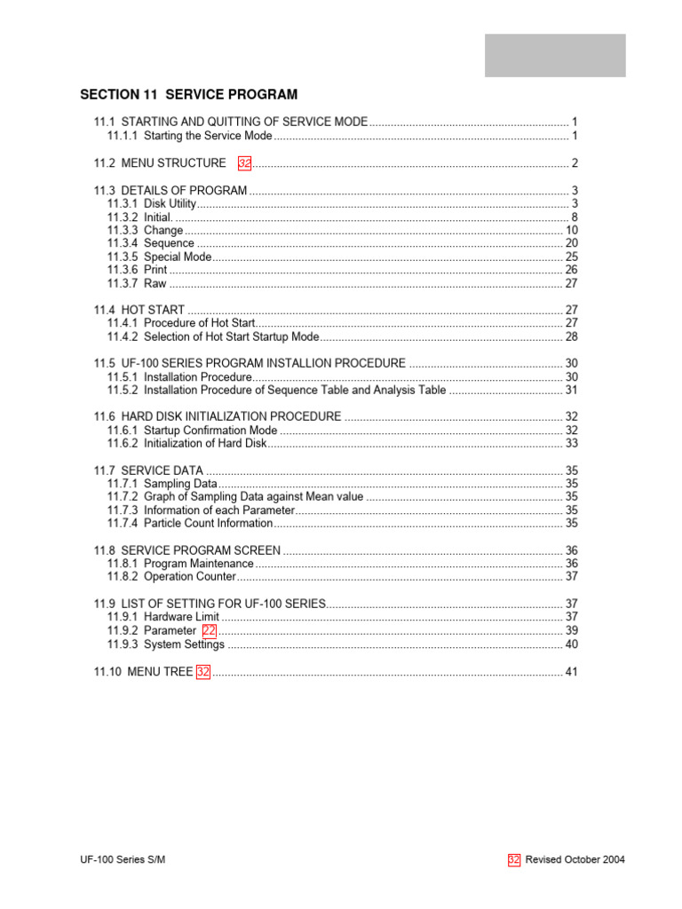 UF100 11 Service | PDF