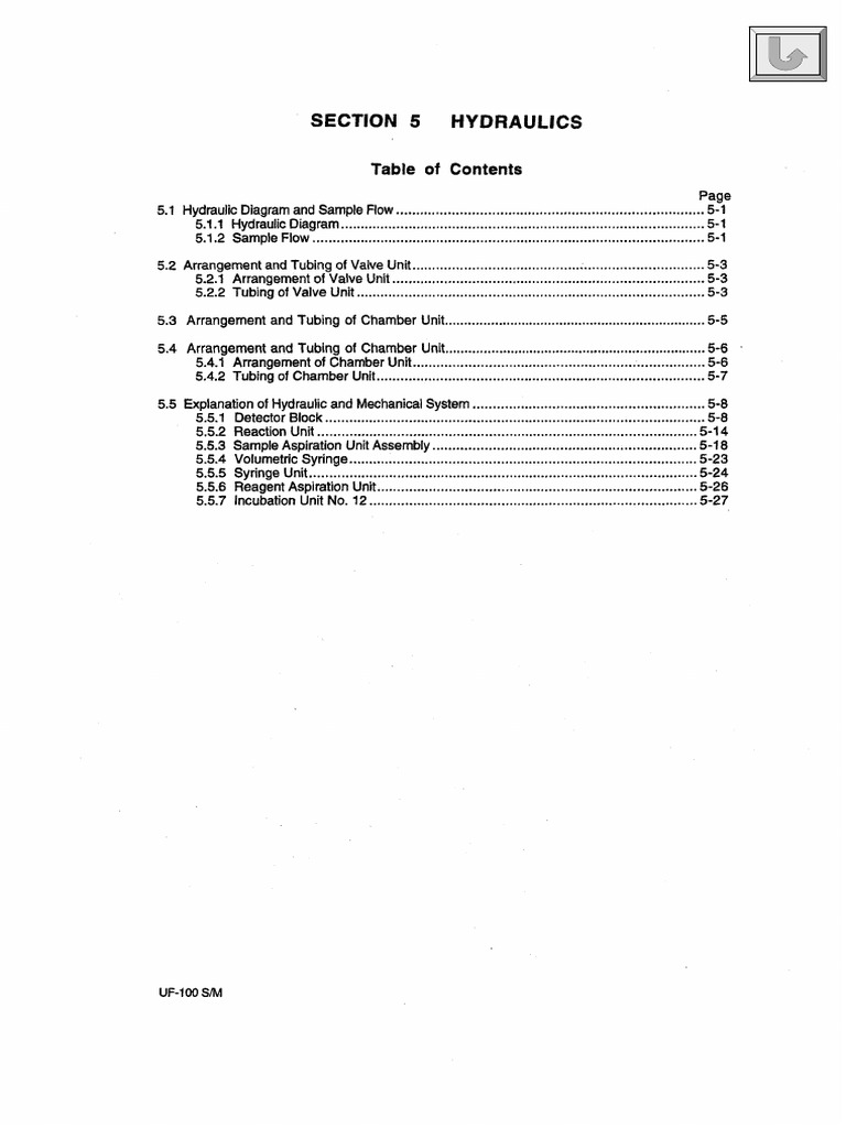 UF100 5 Hydraulics | PDF