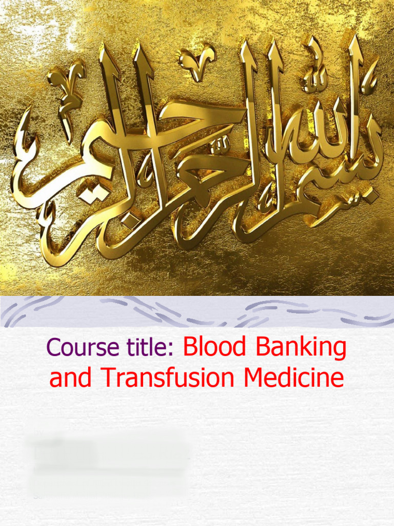 Blood Banking-1 | PDF | Self-Improvement | Wellness