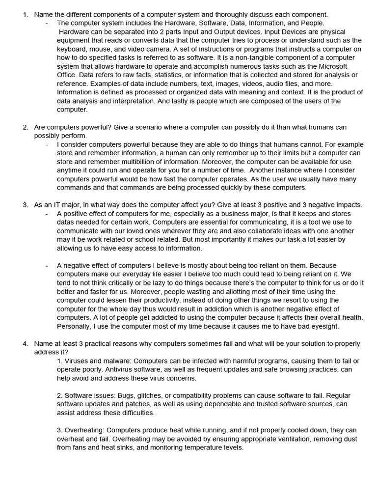 Computer Bane or Boon | PDF | Computer Hardware | Computer File