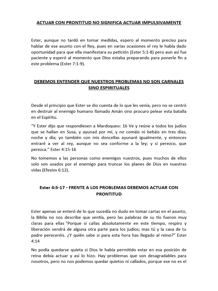 Actuar Con Prontitud No Significa Actuar Impulsivamente | PDF