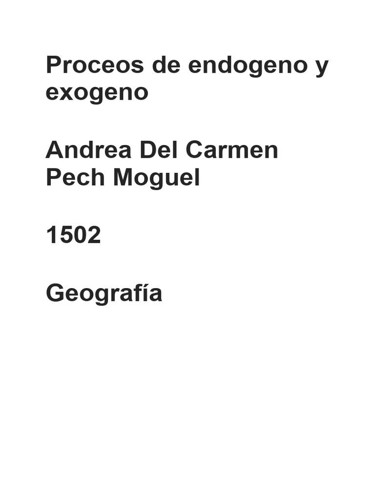 Procesos de Endogeno y Exogeno | PDF