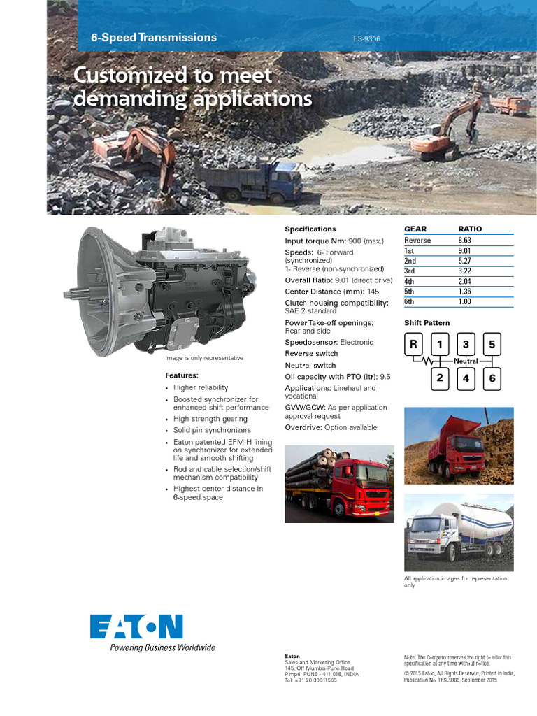 6 Speed Transmissions Brochure | PDF | Manual Transmission | Mechanical Engineering