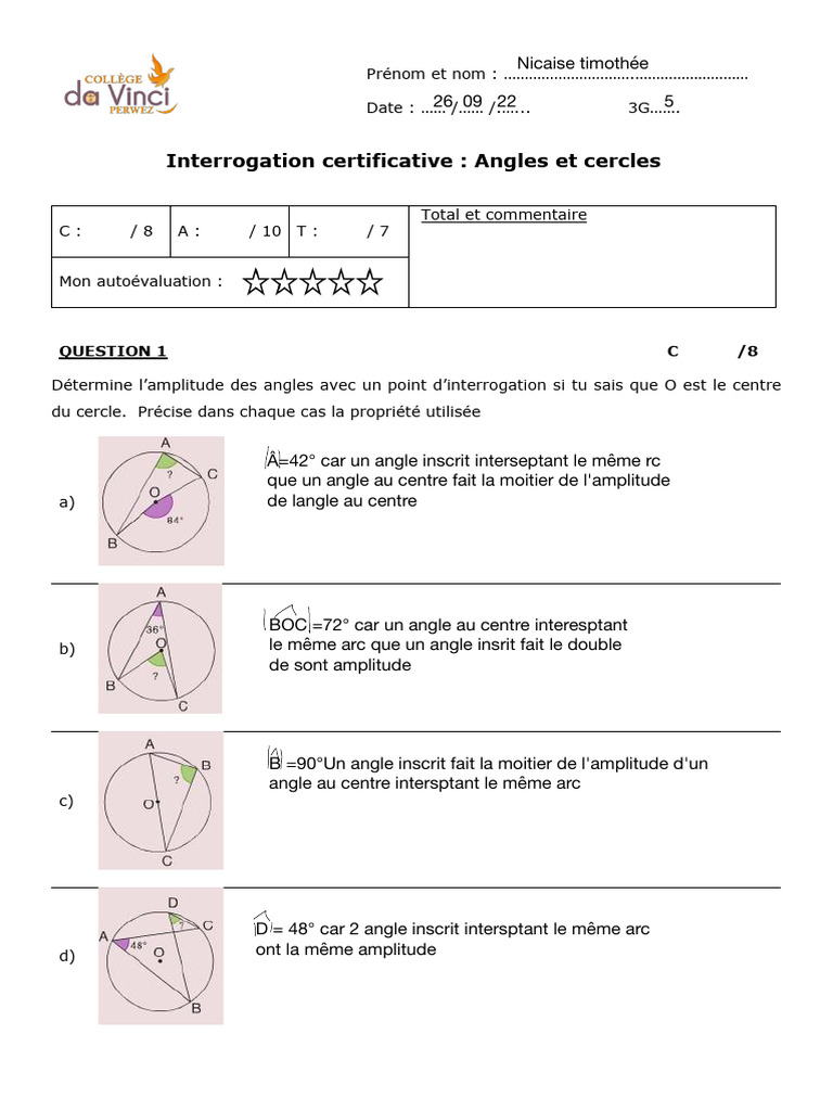 Amplitude des angles dans un cercle | PDF | Méthodes et références ...
