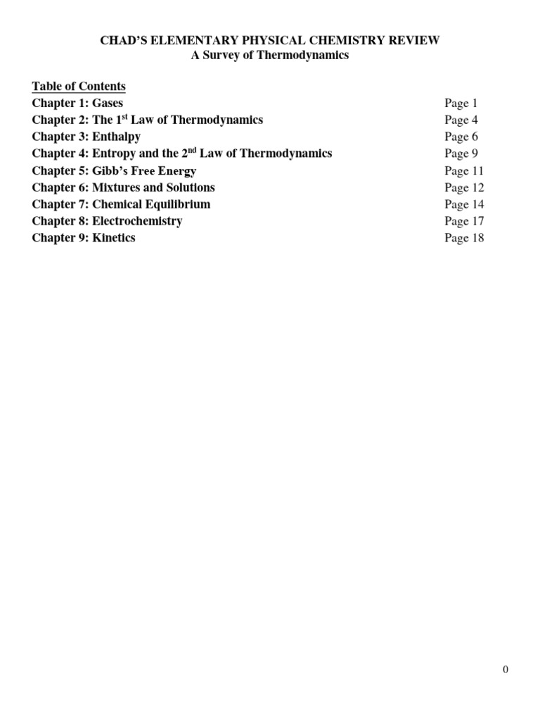 Physical Chemistry Complete Outlines 2017 | PDF | Gases | Quantity