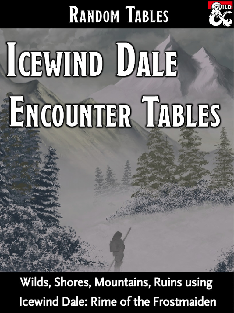 Icewind Dale Encounter Tables Random Encounters | PDF