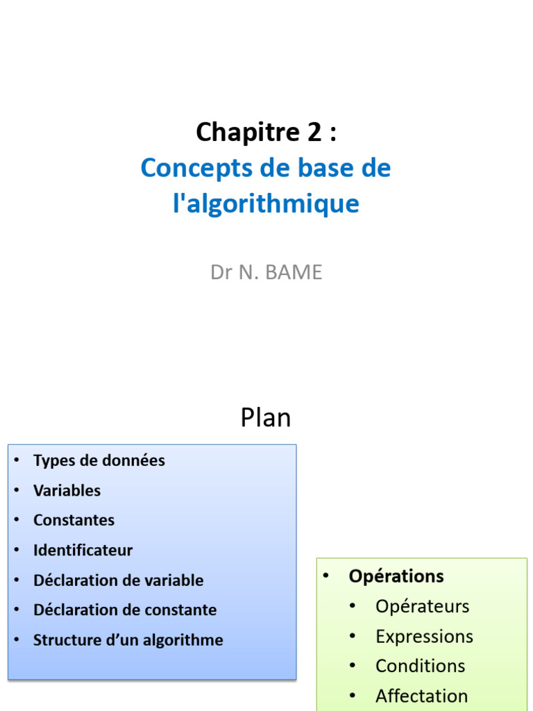 Chapitre 2-Concepts de Base-2024 | PDF