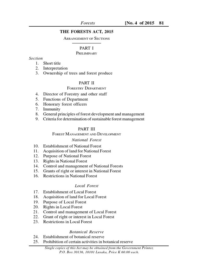 The Forest Act 2015 | PDF | Forestry | Sustainability