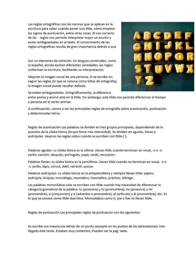 Las Regla de Ortografia | PDF