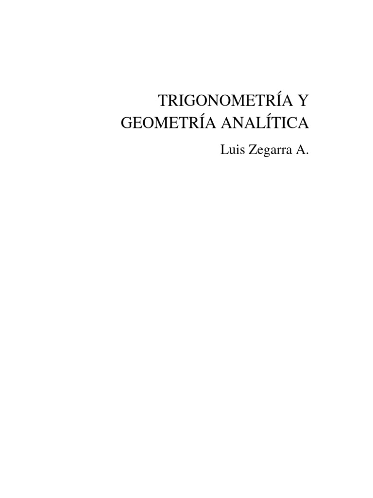 Zegarra Trigonometria y Geometria Analitica | PDF | Trigonometría | Ángulo