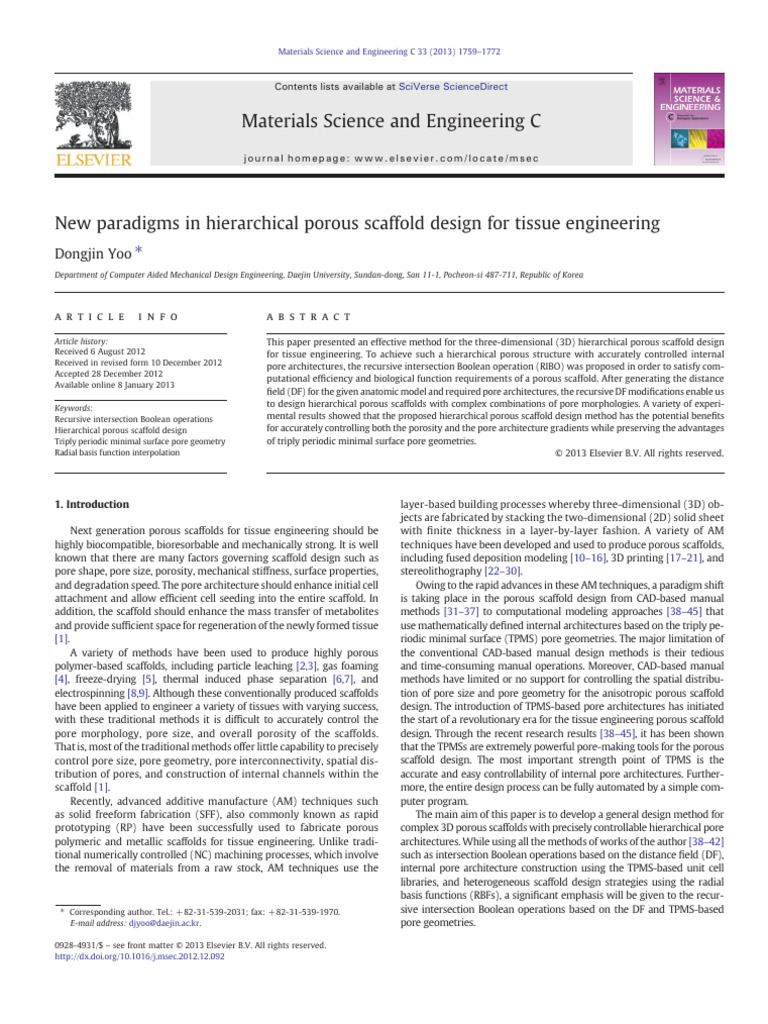 New Paradigms in Hierarchical Porous Scaffold Design For Tissue ...