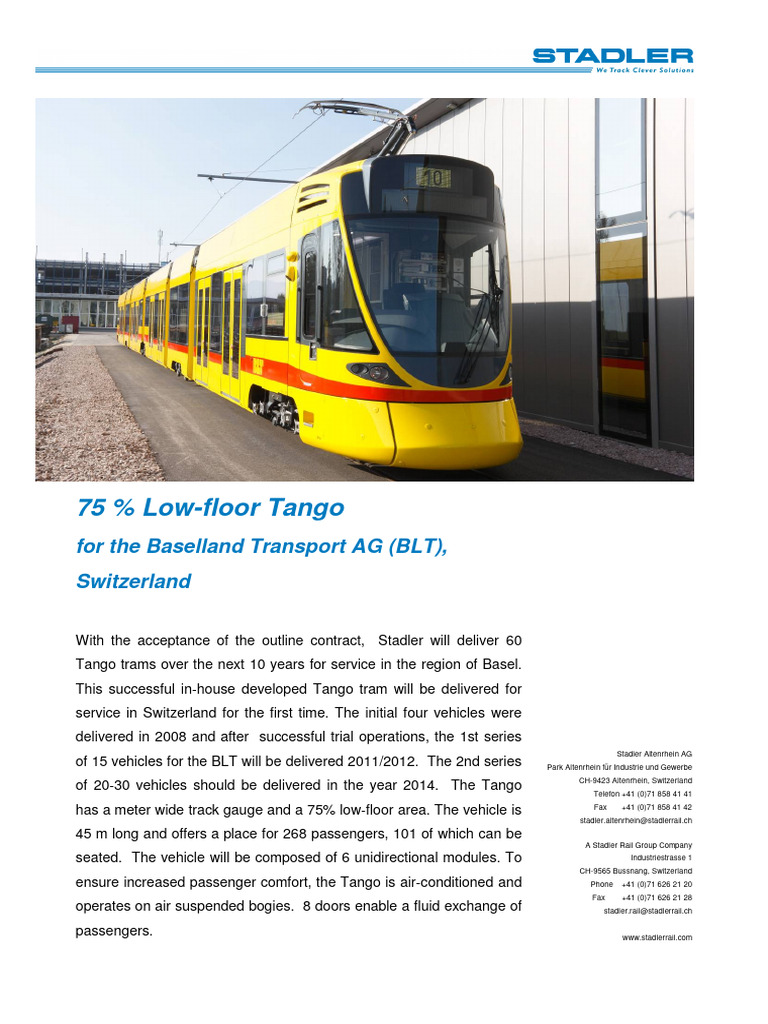 75 % Low-Floor Tango | PDF | Rail Transport | Transport