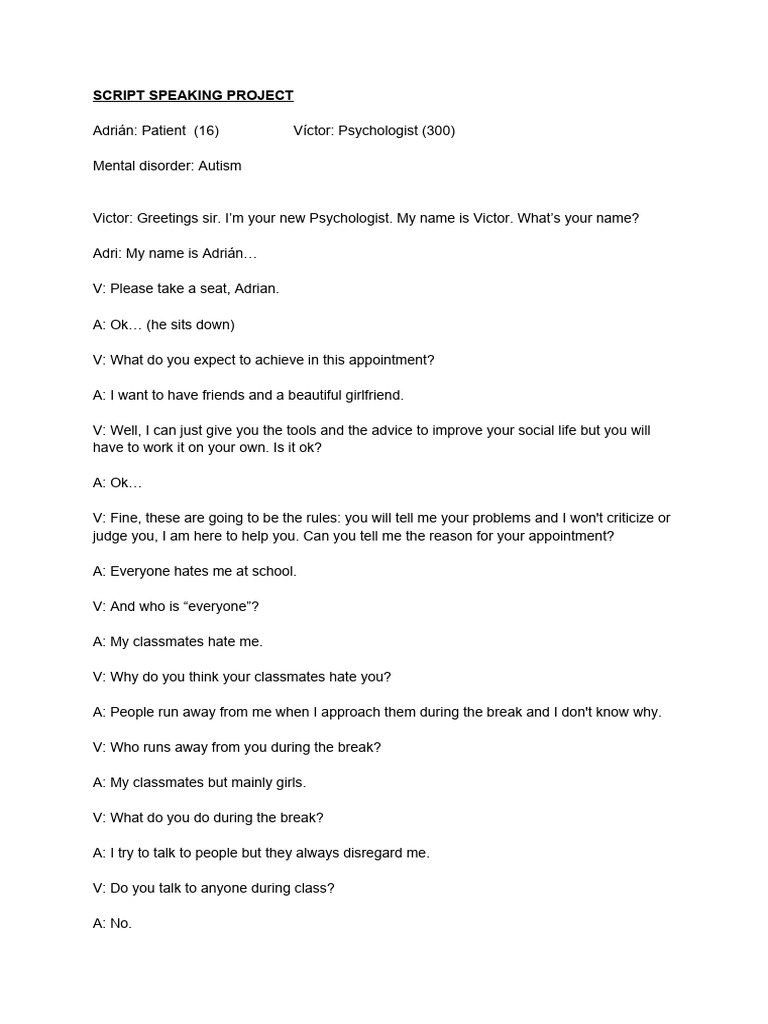 Script Speaking Project 2 | PDF | Language Arts & Discipline