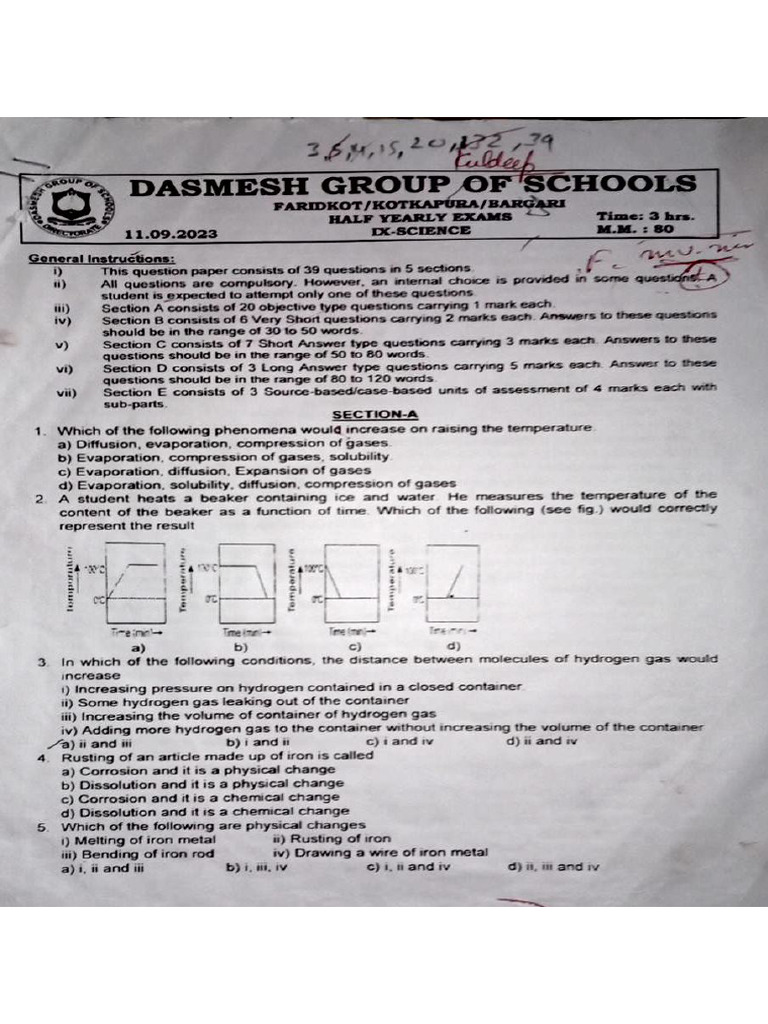 Sci Question Paper | PDF
