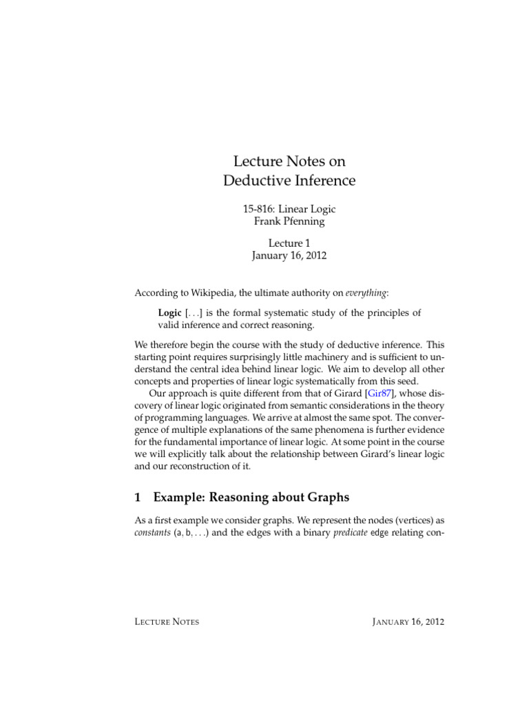 01 Inference Pfenning | PDF | Teaching Methods & Materials | Science & Mathematics