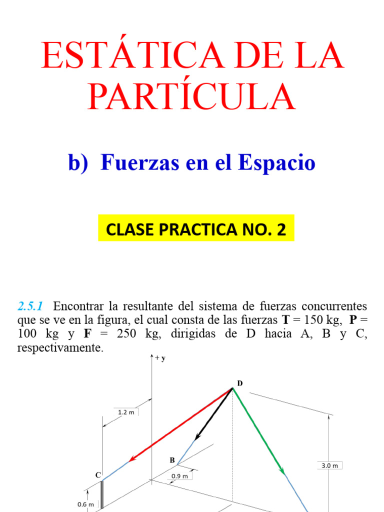 Clase Practica 2 Estatica de La Particula (Ejercicios 3d) | PDF