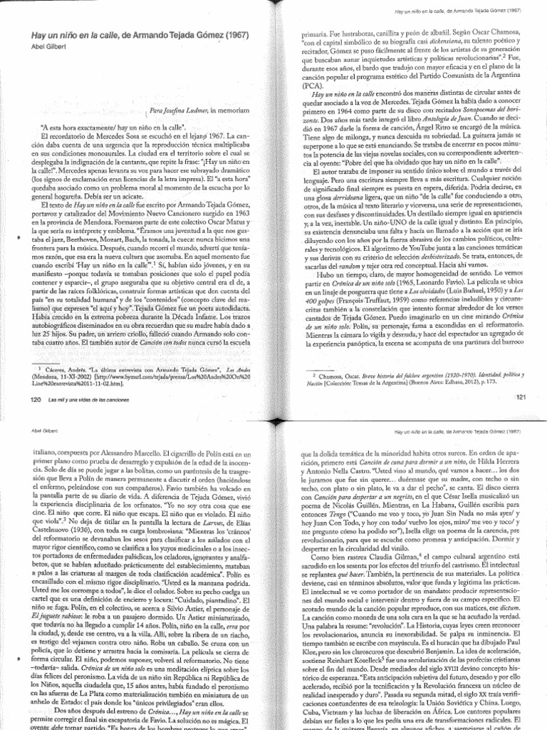 GILBERT Hay Un Niño en La Calle | PDF