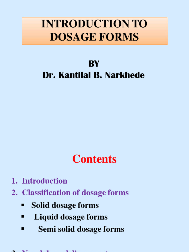 7 - Dosage Form | PDF | Tablet (Pharmacy) | Topical Medication