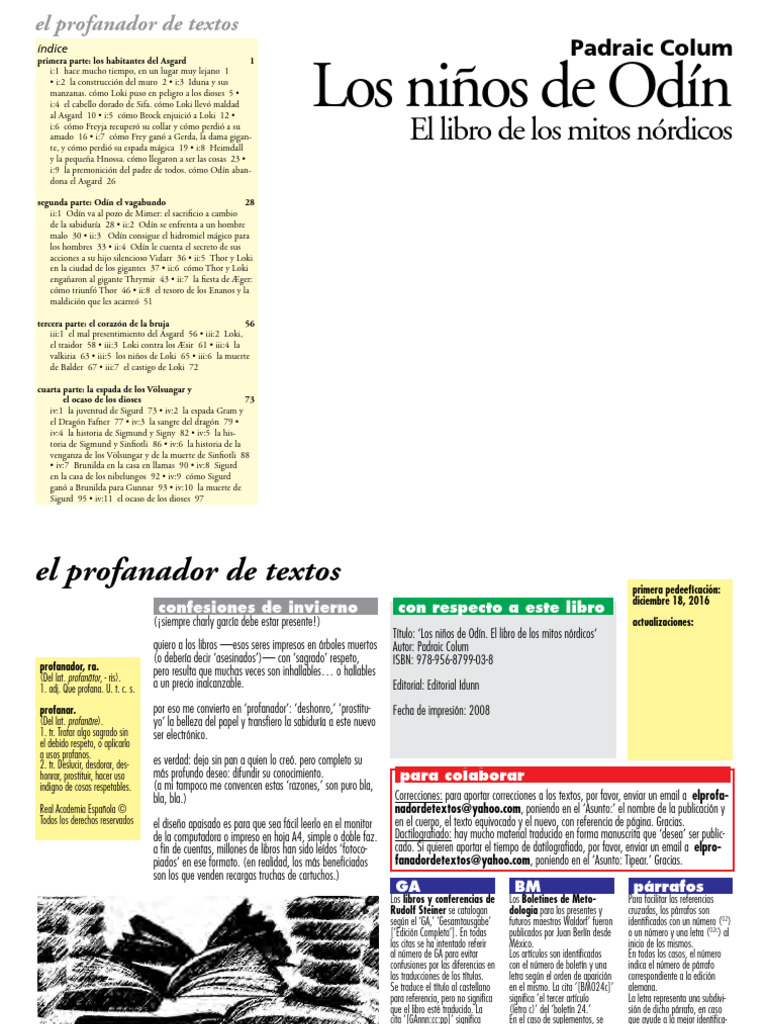 Colum, Padraic - Los Niños de Odín | PDF