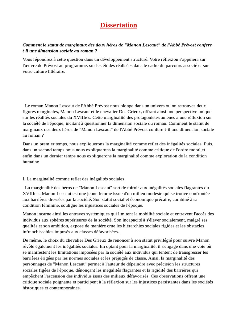 Dissertation Manon | PDF
