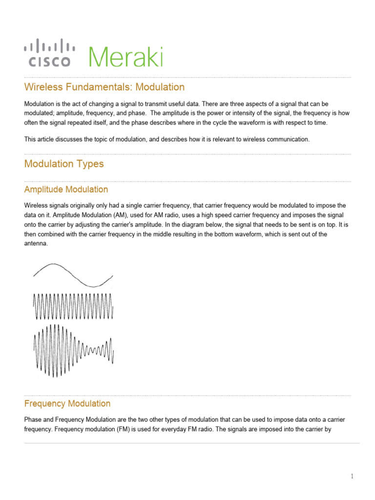 Wireless Fundamentals - Modulation | PDF