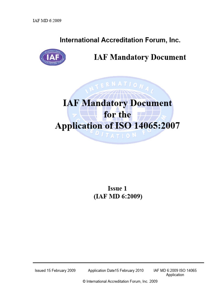 776412.IAF-MD6-2009 ISO 14065 Application-Pub | PDF