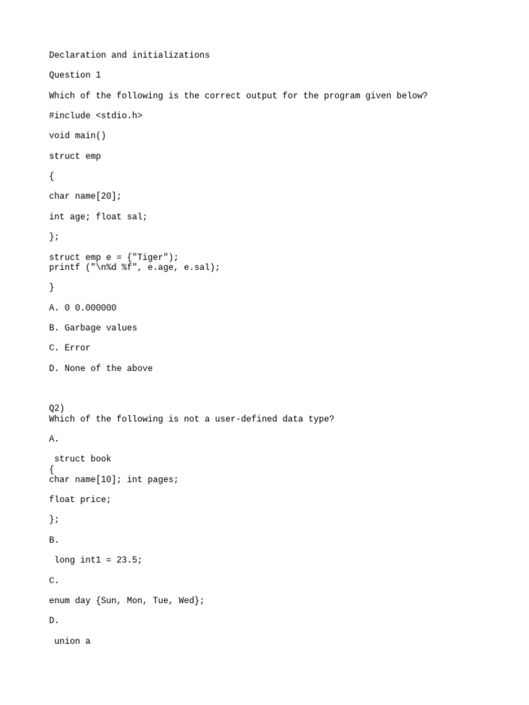 C Question | PDF | Computers