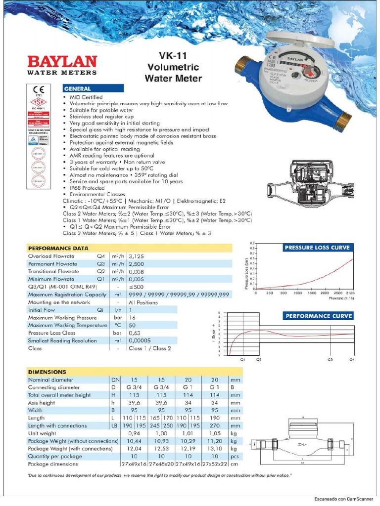 5 Medidor Volumetrico R500 VK-11 Baylan | PDF