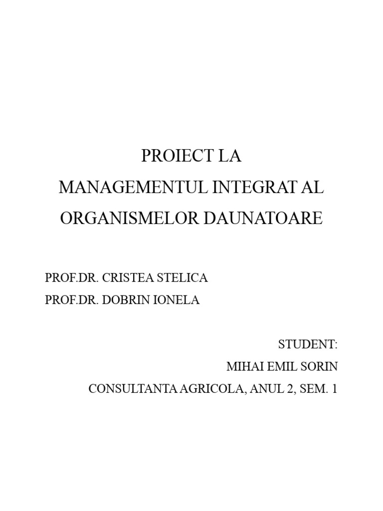 PROIECT LA Cristea | PDF