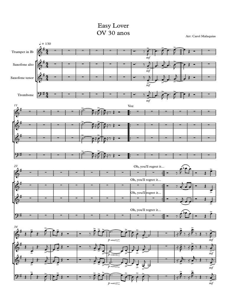 Easy Lover - Pronta - Partituras e Partes | PDF