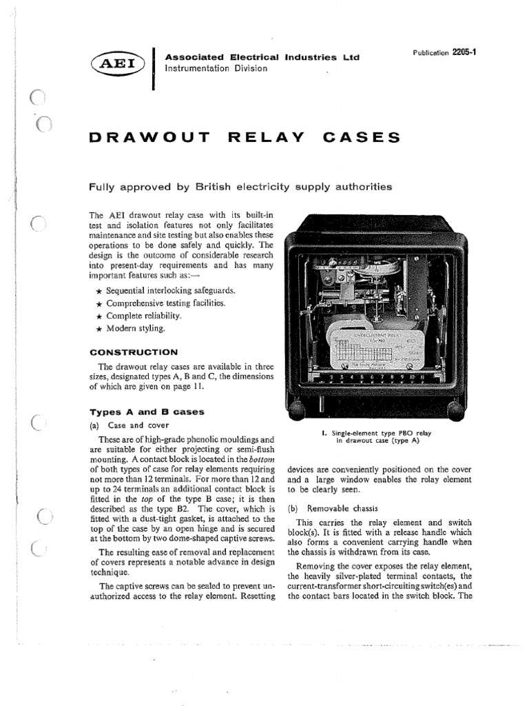 AEI 2205-1 Drawout Relay Cases | PDF
