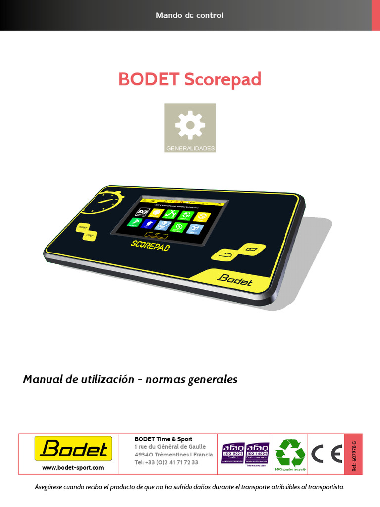 GENERAL Manual de Utilizacion Scorepad | PDF