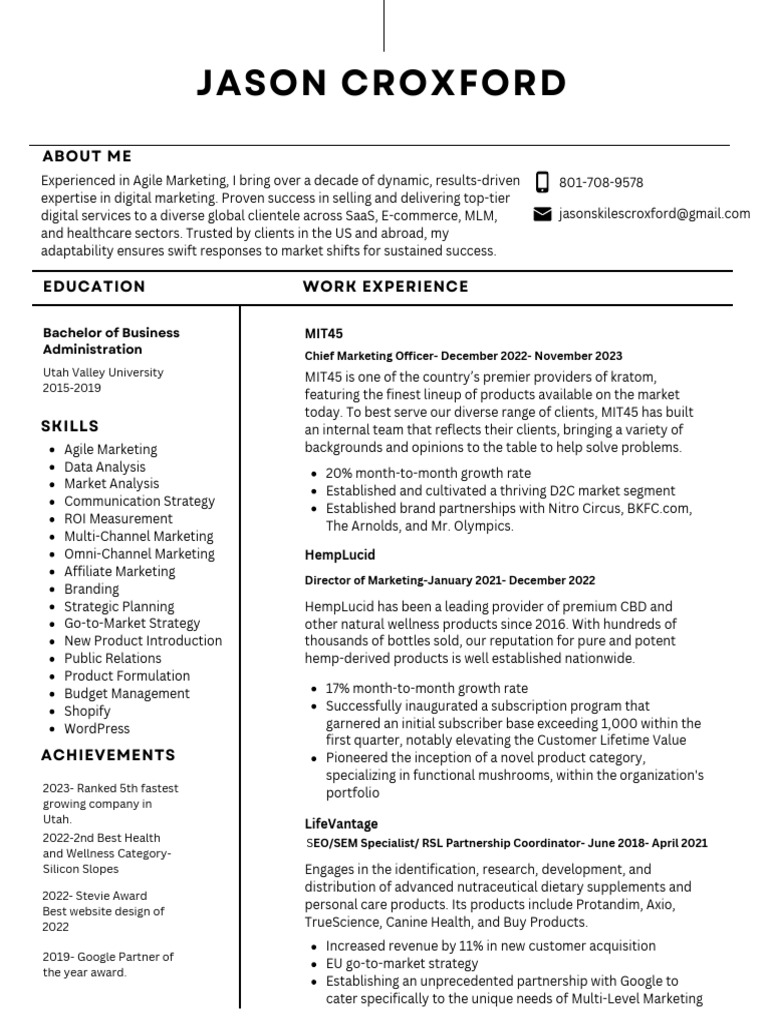 Jason Croxford Resume | PDF