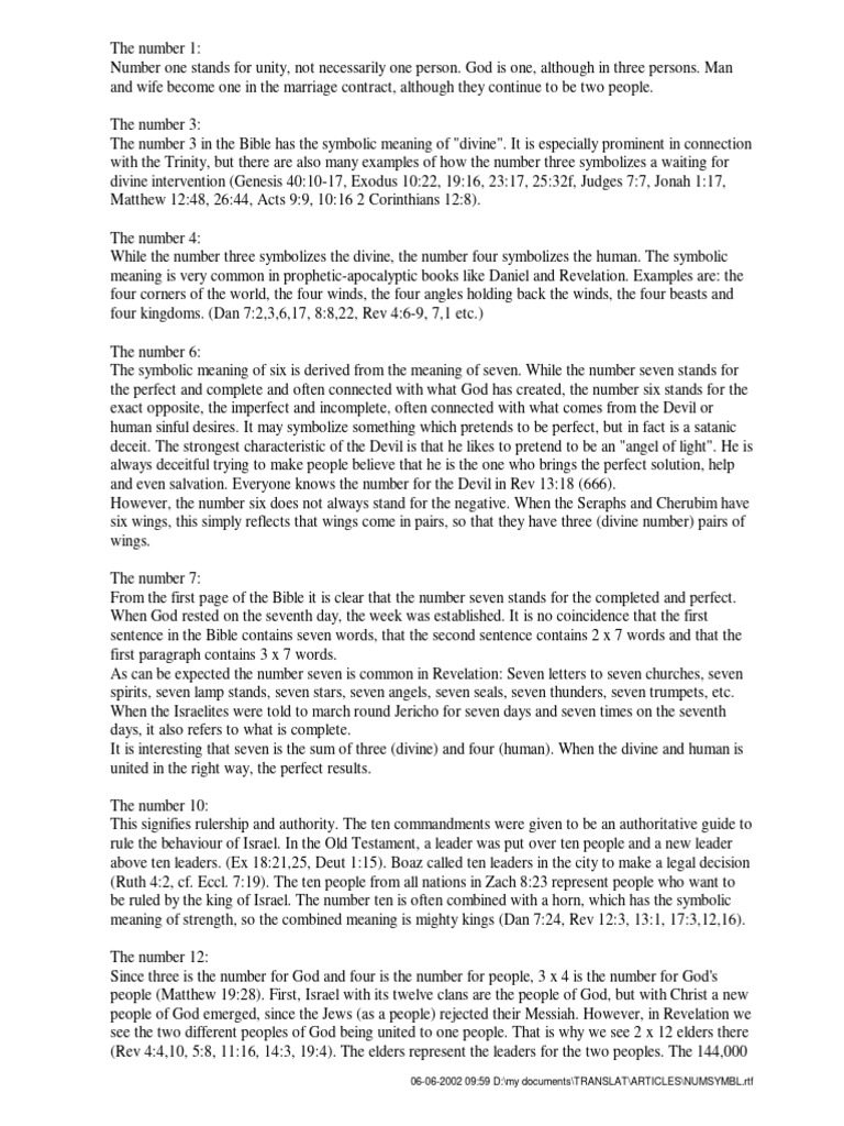 Number Symbolism in The Bible | PDF | Gospel Of Matthew | Gospel Of Luke