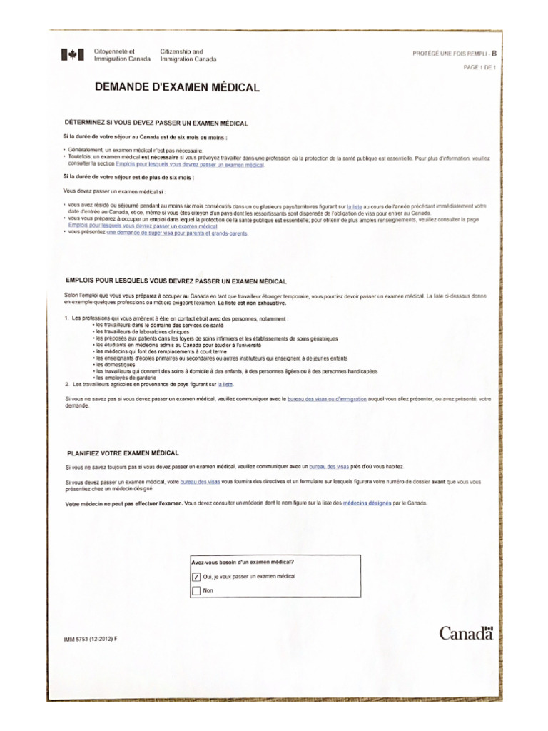 Demande D'examen Médical | PDF