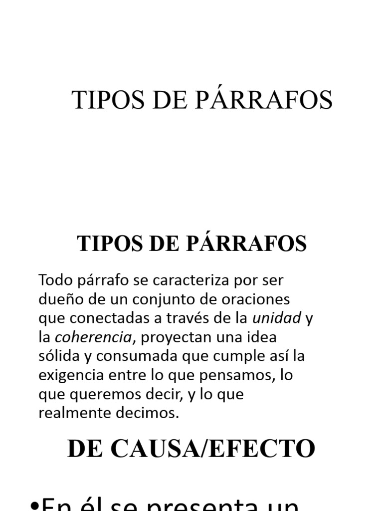 Tipos de Párrafos | PDF
