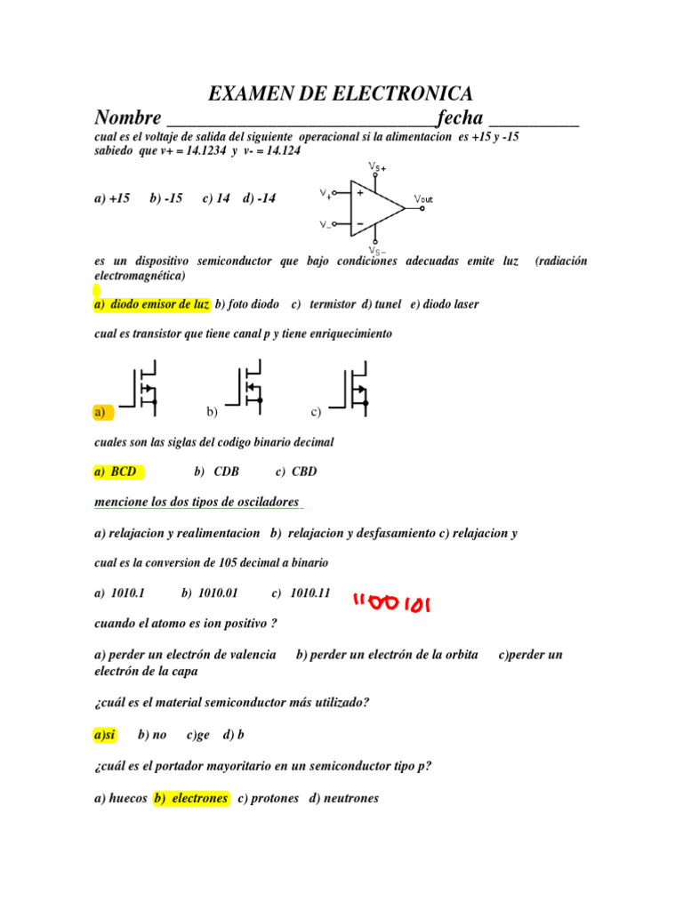 Examen de Electronica Septiembre 2 | PDF