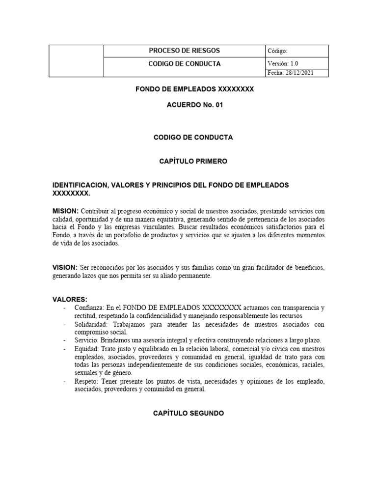 Ej Código de Conducta | PDF