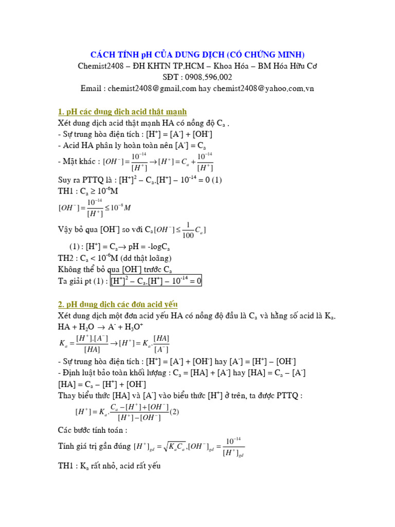 (123doc) - Cac-Cong-Thuc-Tinh-Ph-Dung-Dich | PDF