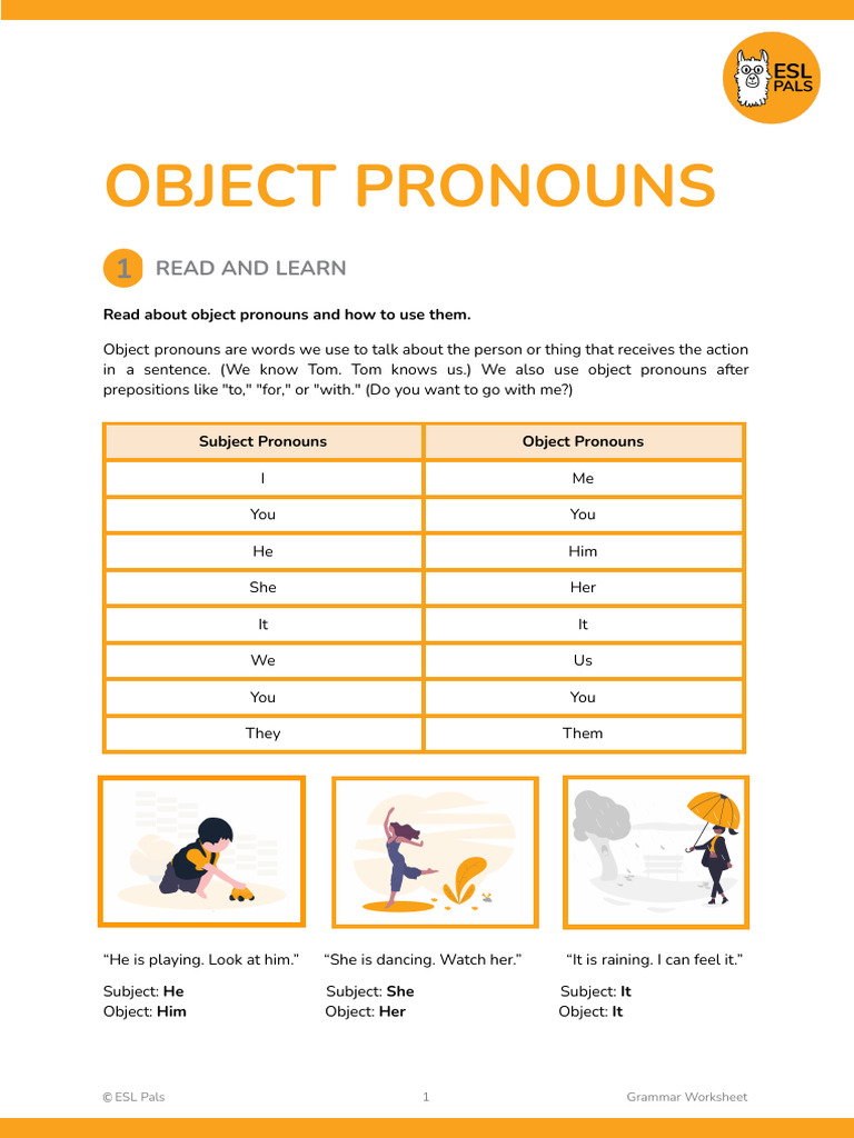 (SV - A1-A2) Object Pronouns | PDF | Subject (Grammar) | Object (Grammar)
