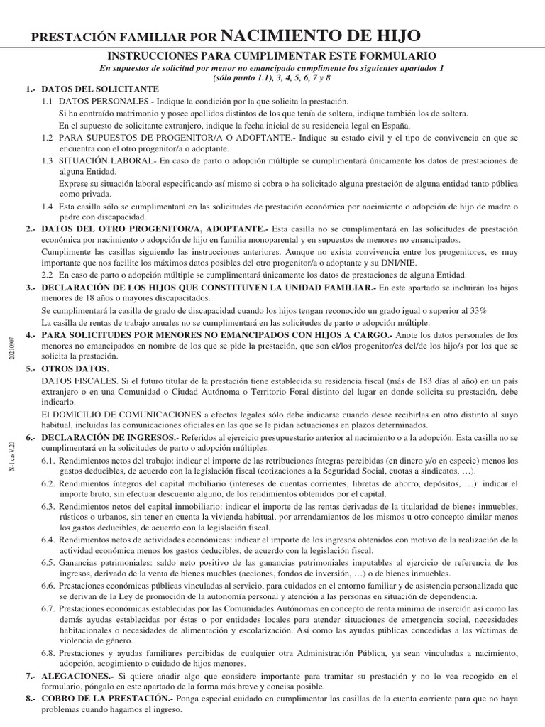 Formulario 1 | PDF