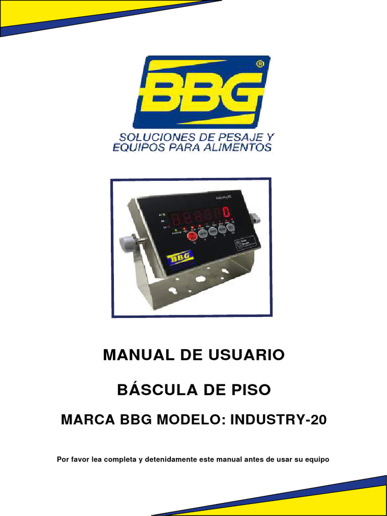 Manual Báscula BBG Industry20 | PDF