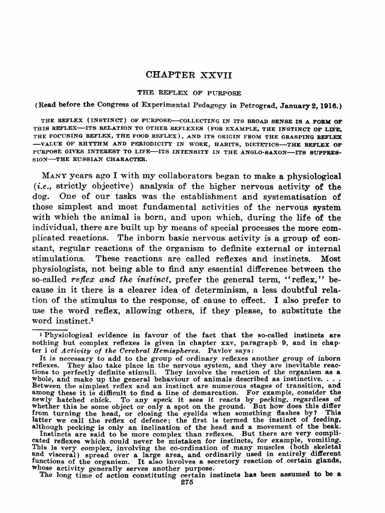 The Reflex of Purpose Ivan Pavlov | PDF | Science & Mathematics