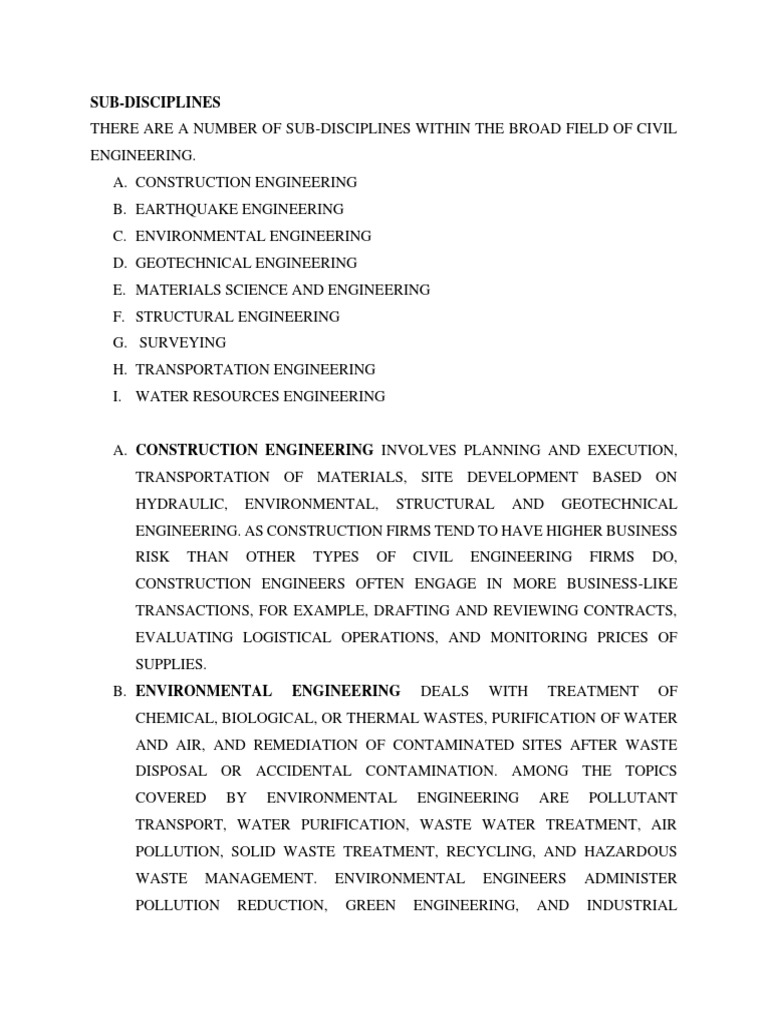 Civil Engineering Orientation | PDF